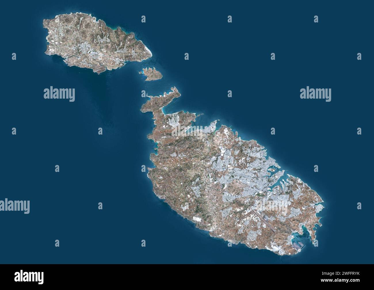 Malta, satellite image Stock Photo - Alamy
