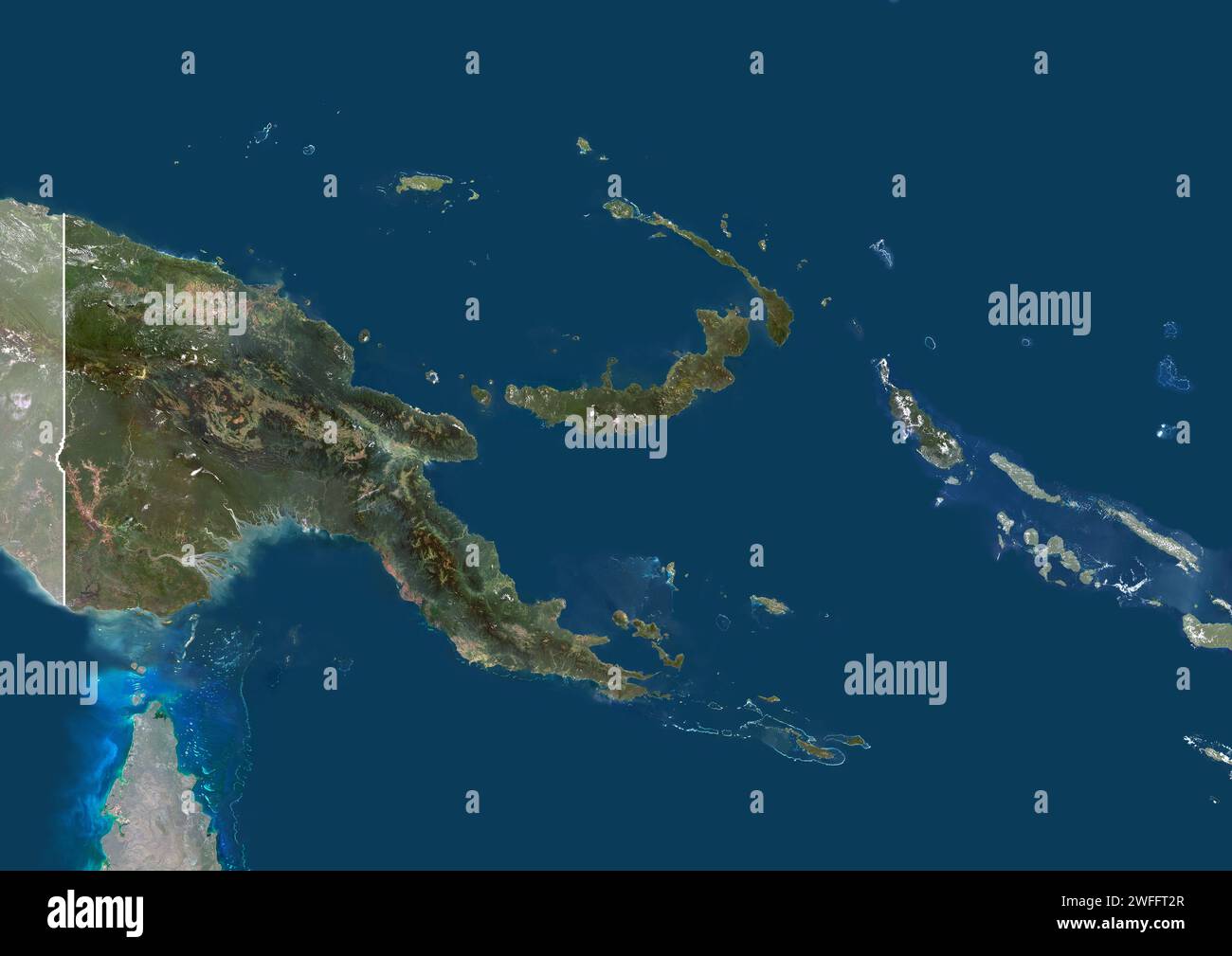 Papua New Guinea, satellite image Stock Photo - Alamy