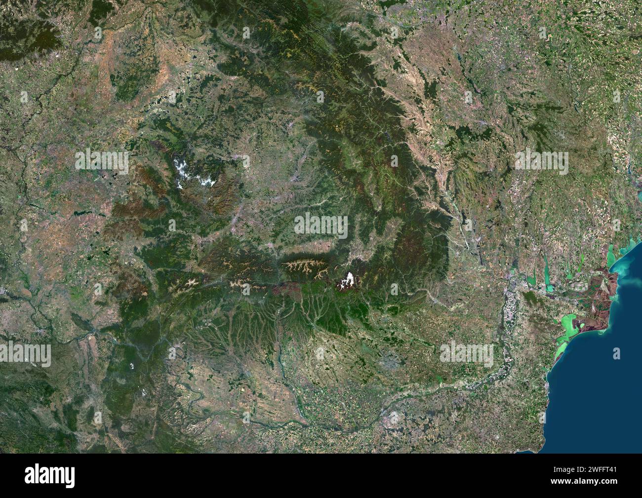 Romania, satellite image Stock Photo - Alamy