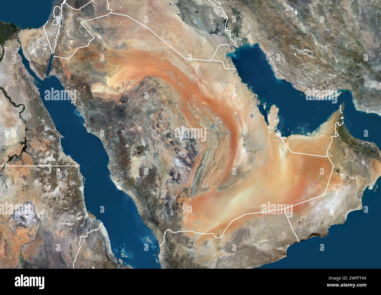 Saudi Arabia, satellite image Stock Photo - Alamy
