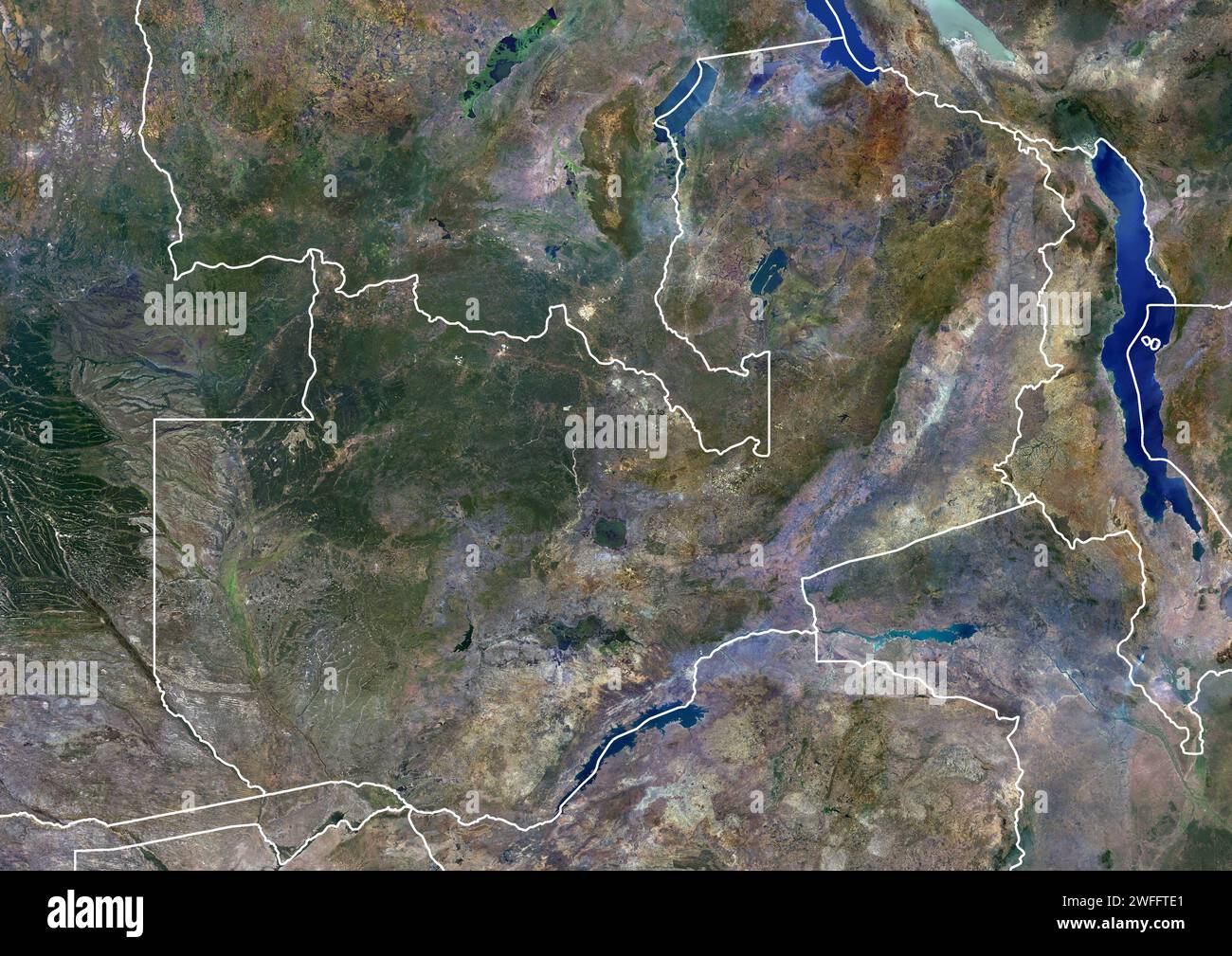 Zambia, satellite image Stock Photo - Alamy