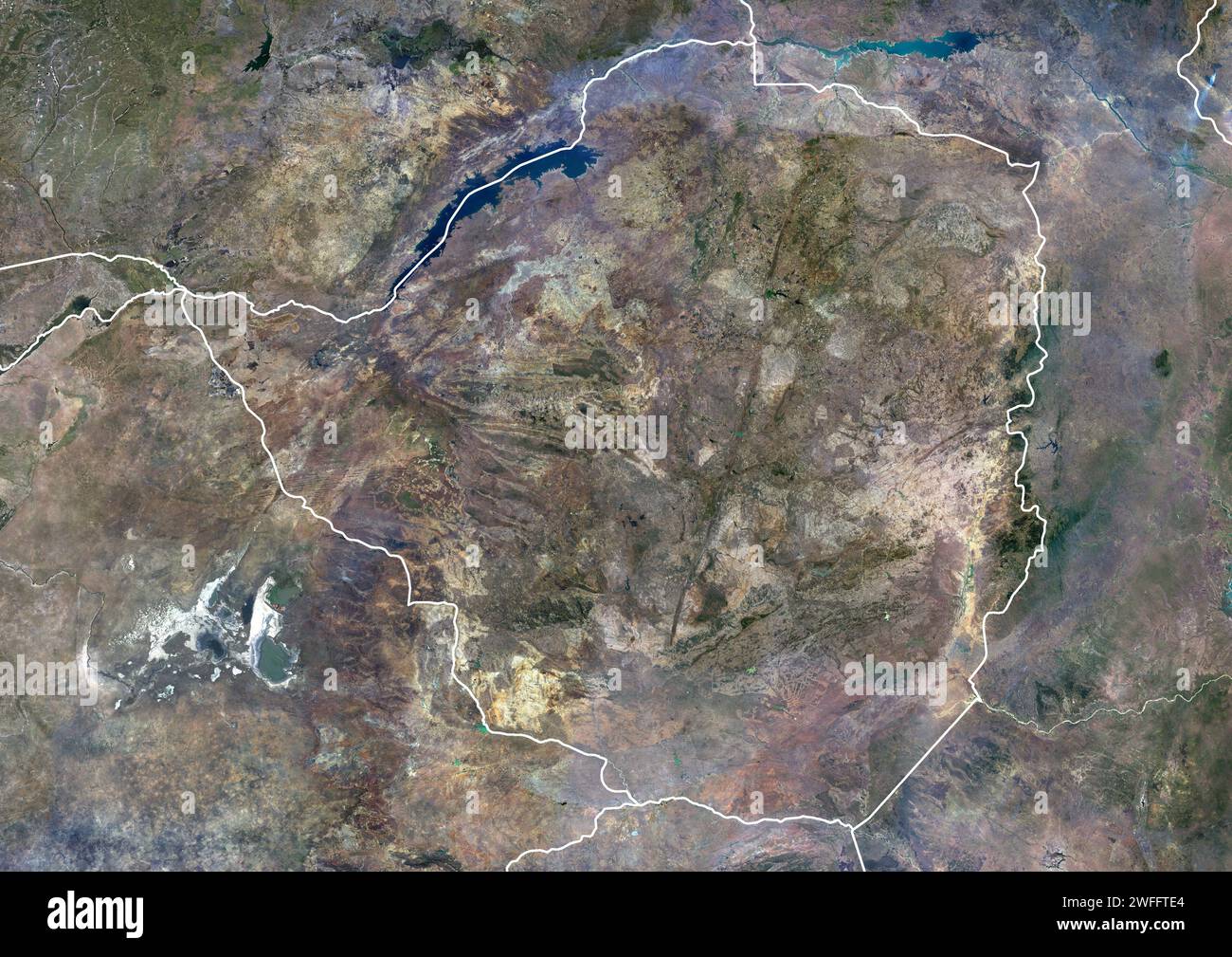 Zimbabwe, satellite image Stock Photo - Alamy