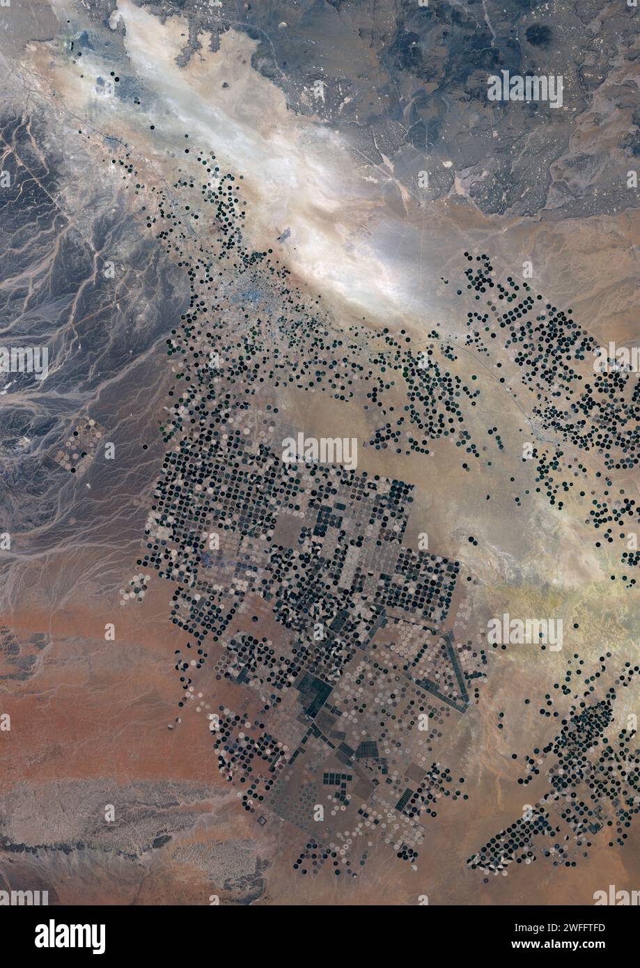 Wadi As-Sirhan Basin, Saudi Arabia, satellite image Stock Photo - Alamy