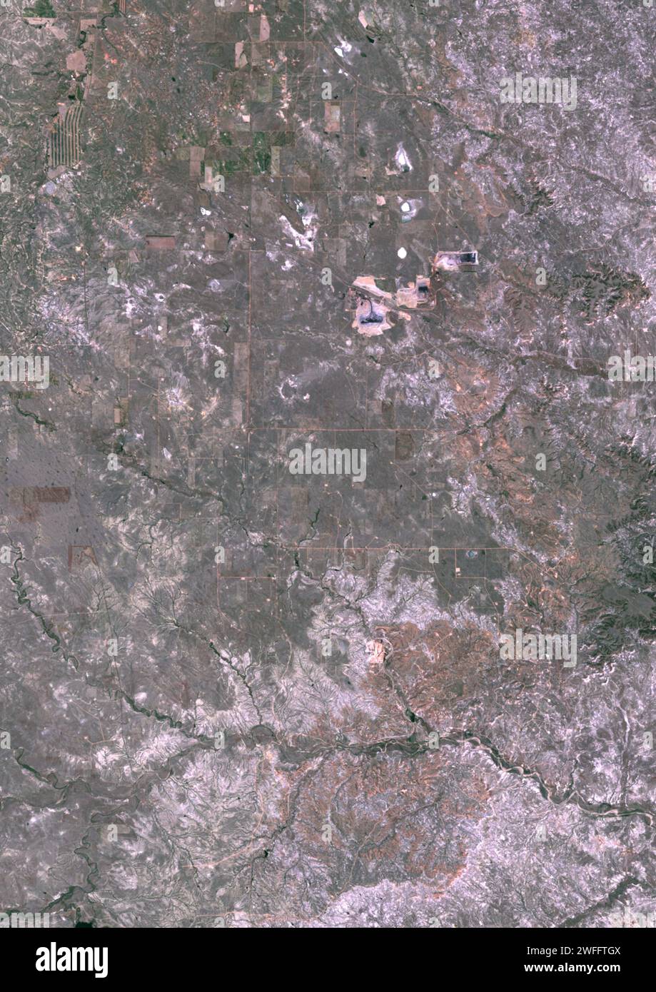 North Antelope Rochelle coal mine, USA in 1984, satellite image Stock ...