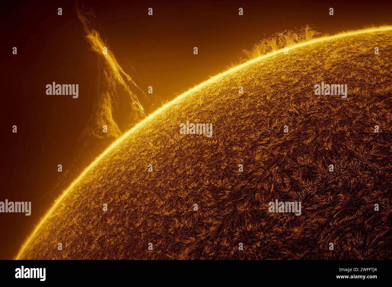 Solar chromosphere showing large prominence Stock Photo - Alamy