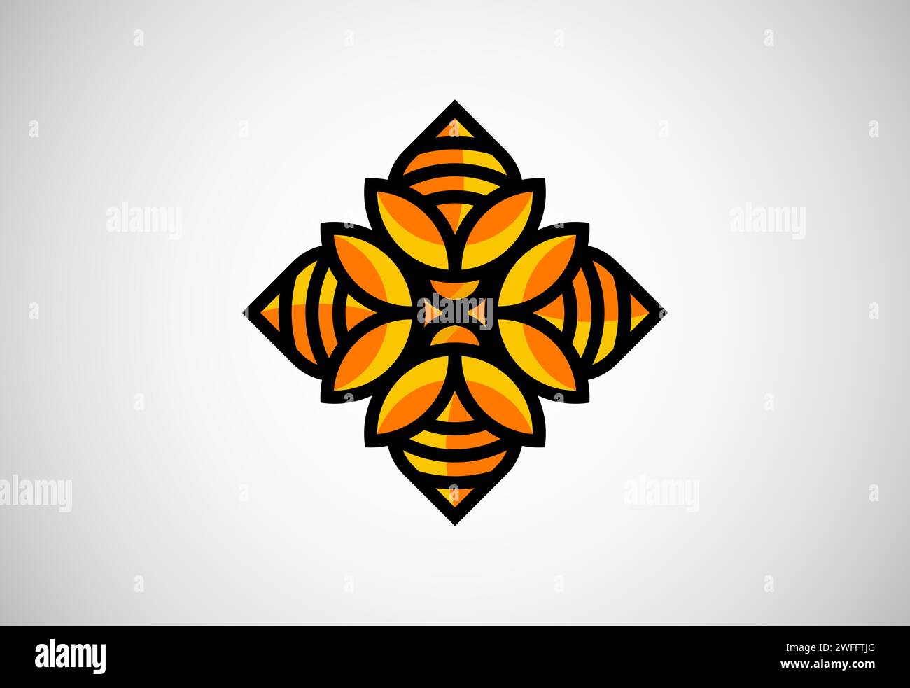 Flower Of Honey Bee Logo Design. Modern Design. Bee Logo. Vector ...