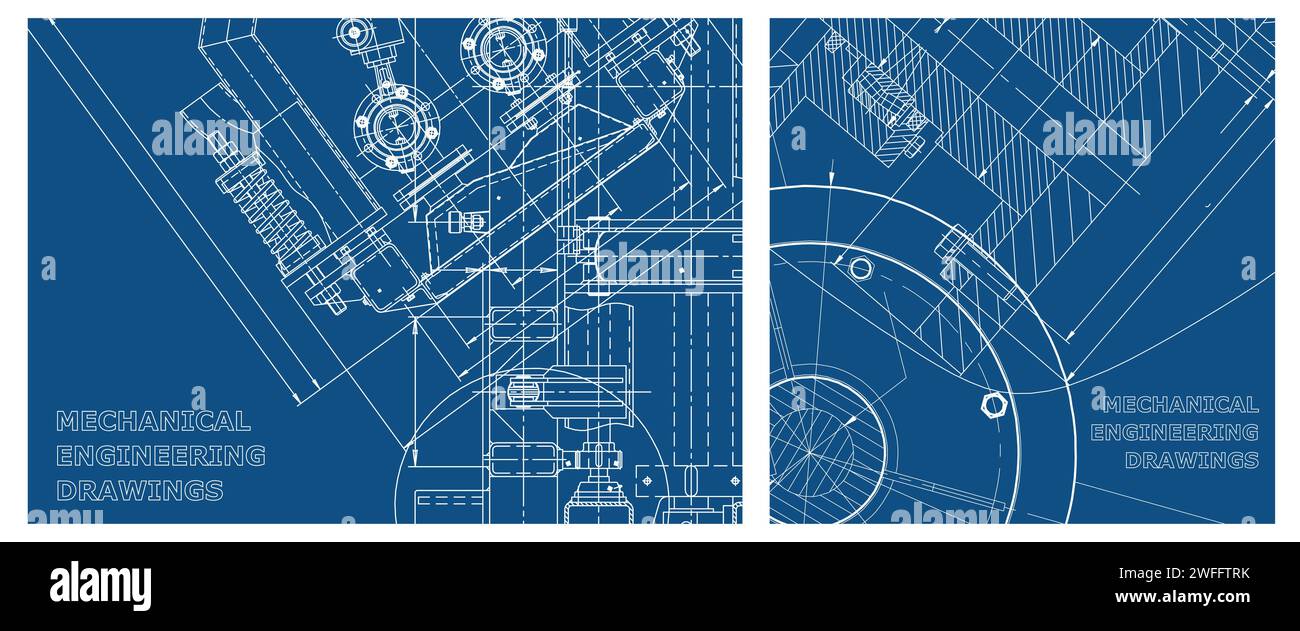 Engineering illustration set. Mechanical engineering. Corporate ...