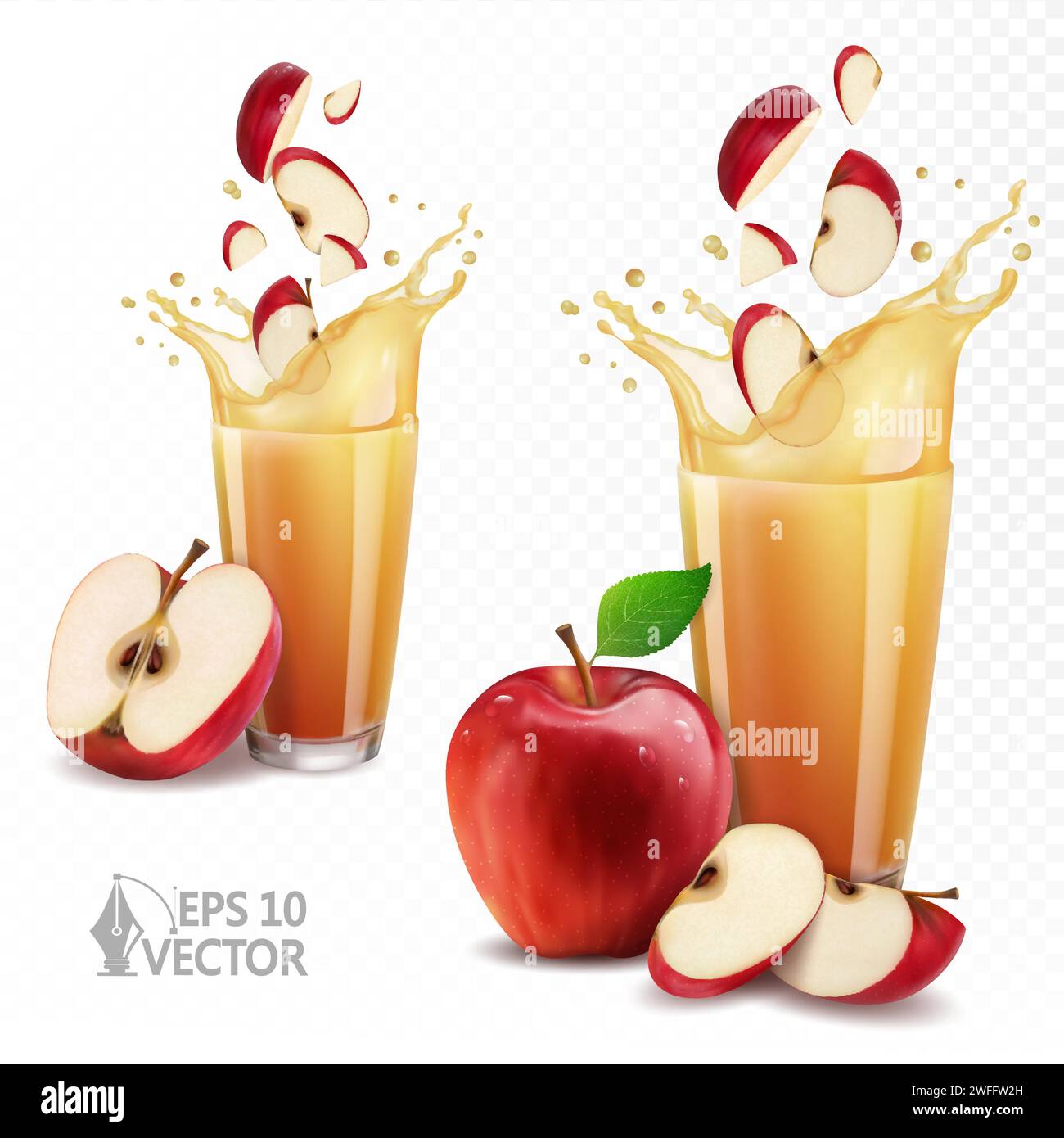 Juice spray and drop realistic transparent set isolated vector ...