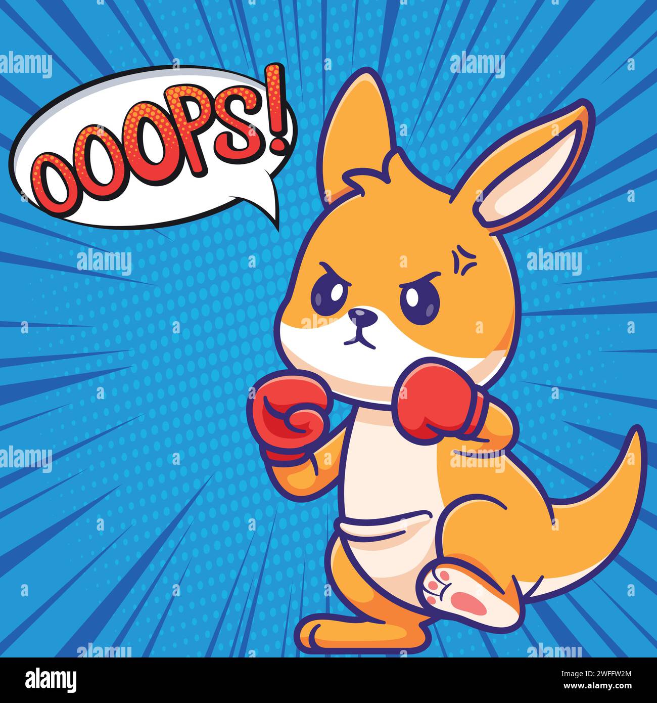 Kangaroo boxing sport pop art style vector image Stock Vector Image ...