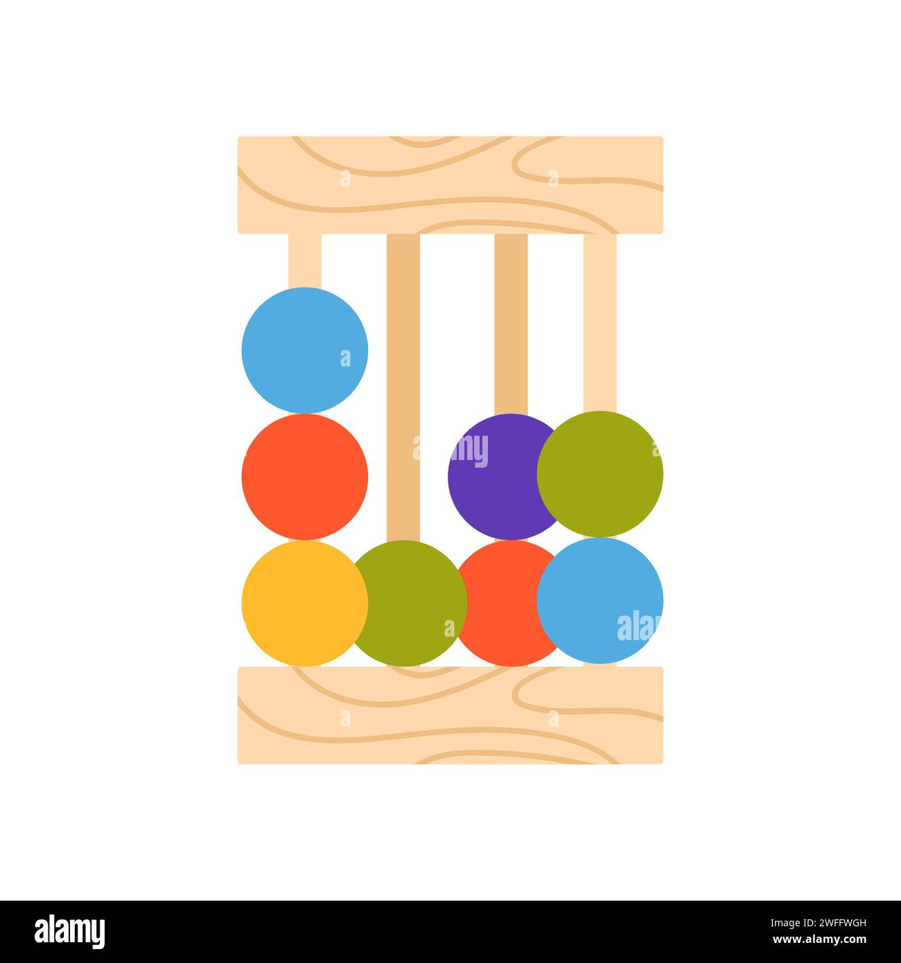 Colorful wooden toy with balls. Fine skills development, montessori ...