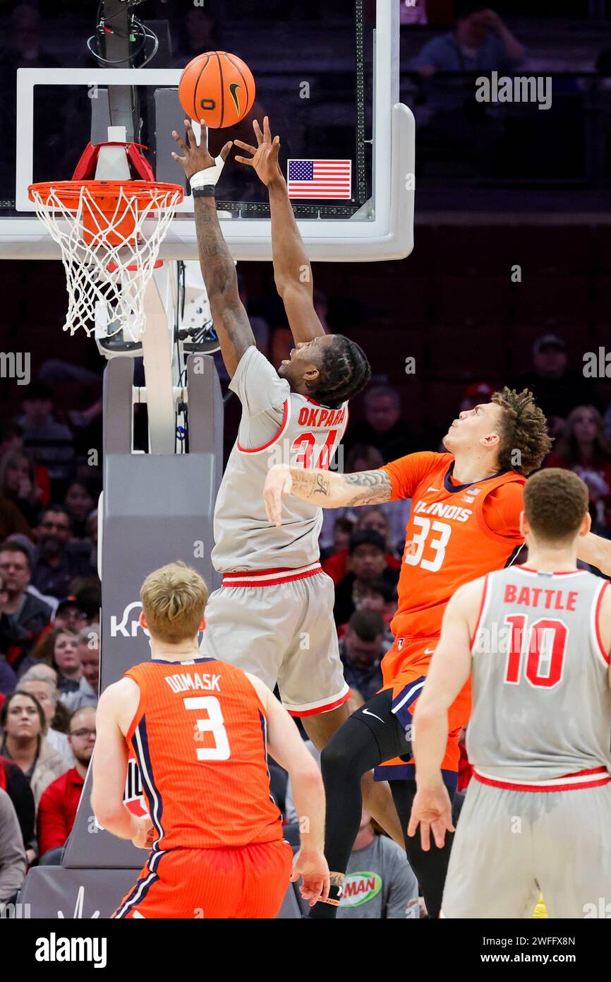 Columbus, Ohio, USA. 30th Jan, 2024. Ohio State Buckeyes center Felix ...