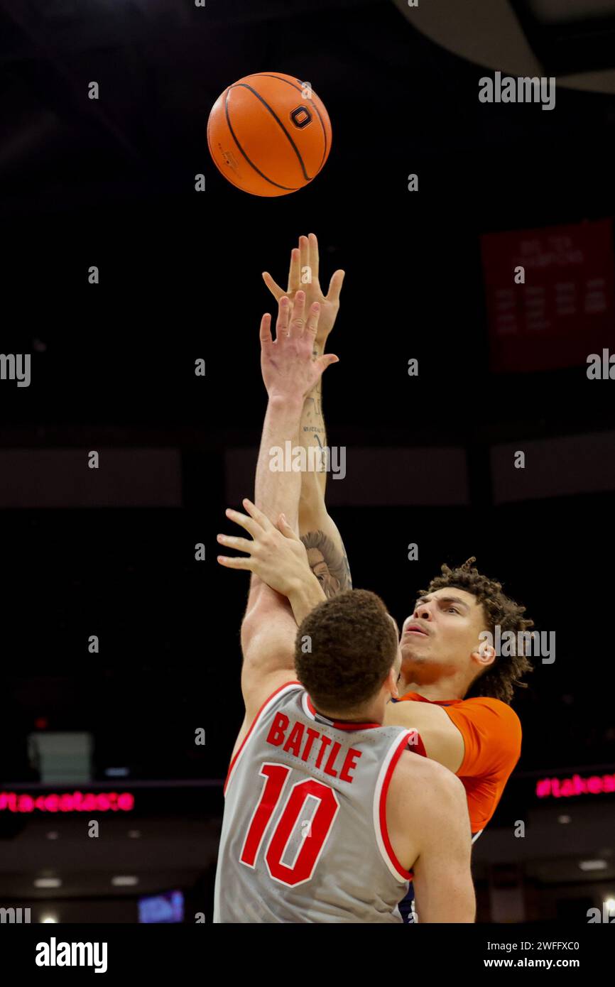 Columbus, Ohio, USA. 30th Jan, 2024. Illinois Fighting Illini forward ...