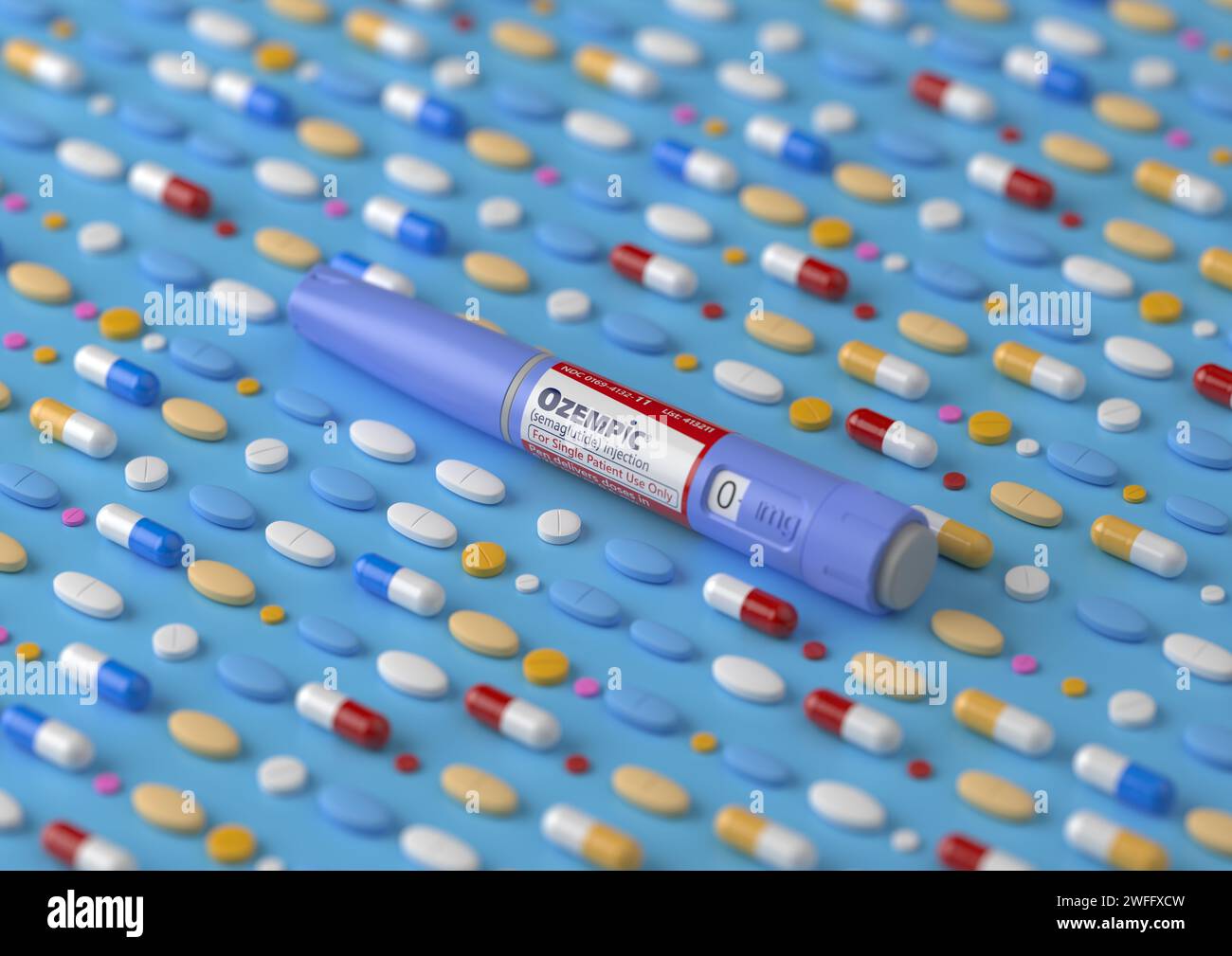 Ozempic injection pen, ideal for visual content related to diet ...