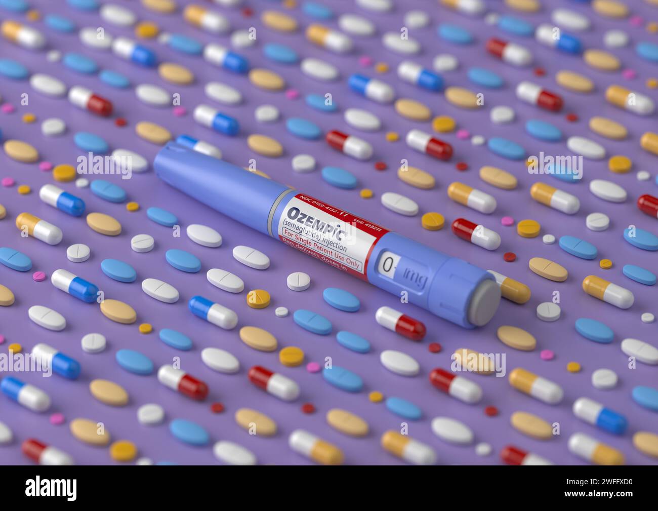 Ozempic injection pen, ideal for visual content related to diet ...