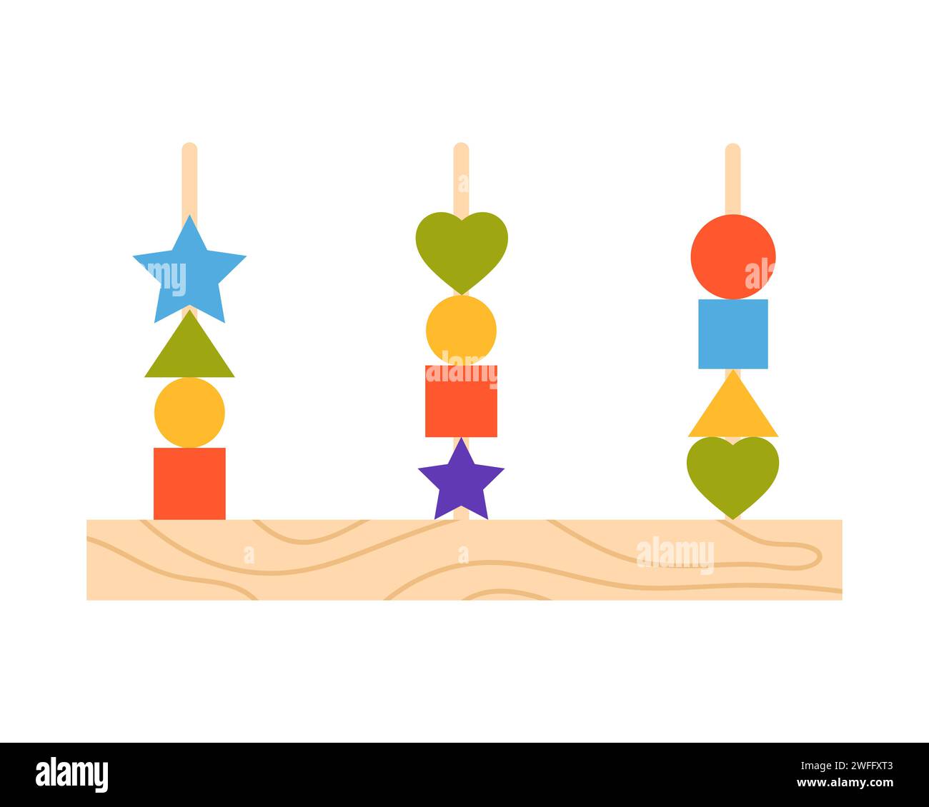 Wooden game with different shapes. Montessori development system ...