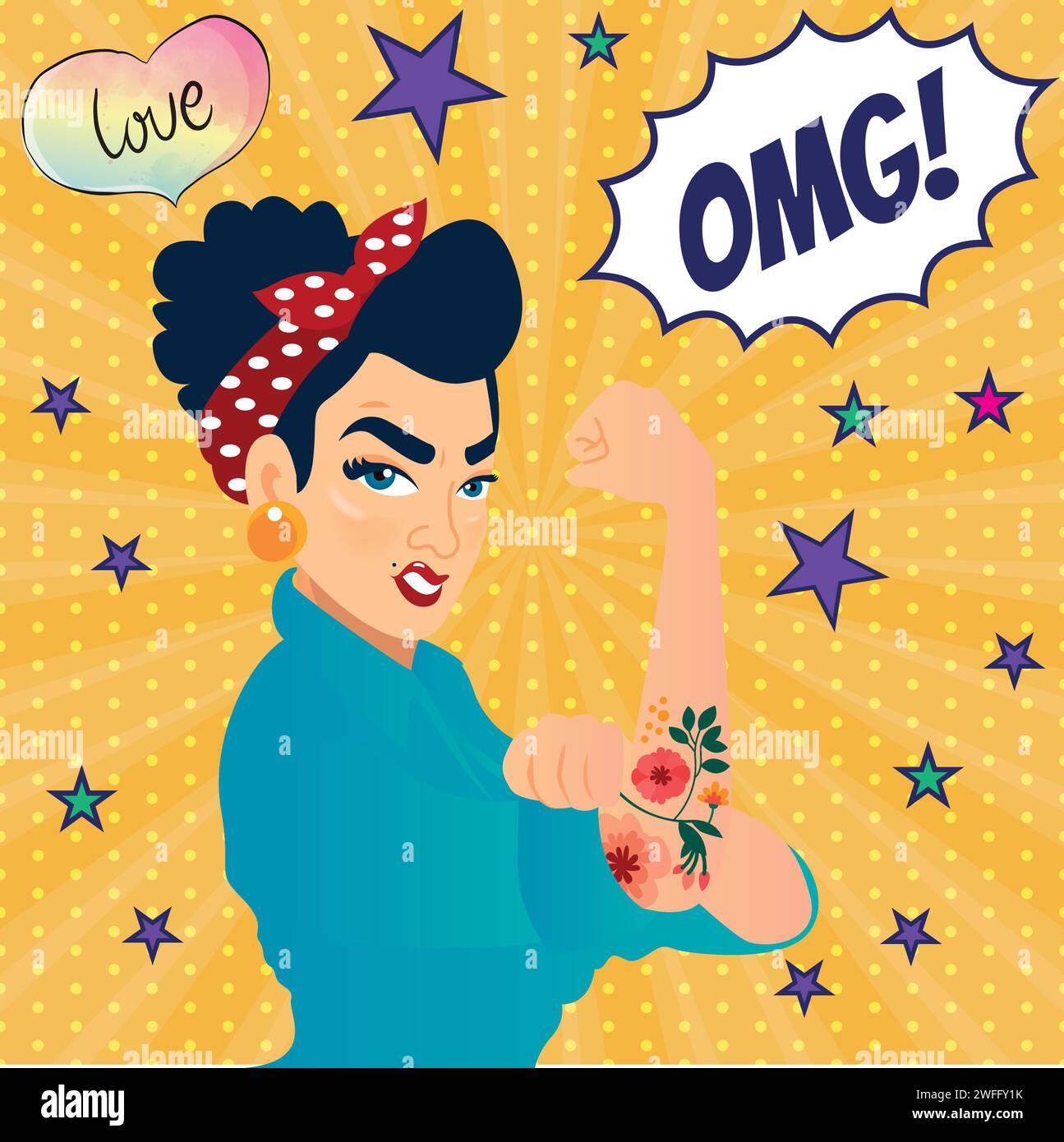 Cartoon capable woman bubble hi-res stock photography and images - Alamy