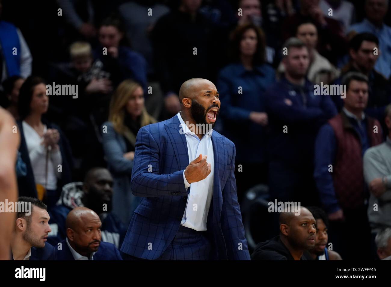Villanova head coach Kyle Neptune reacts during an NCAA college ...