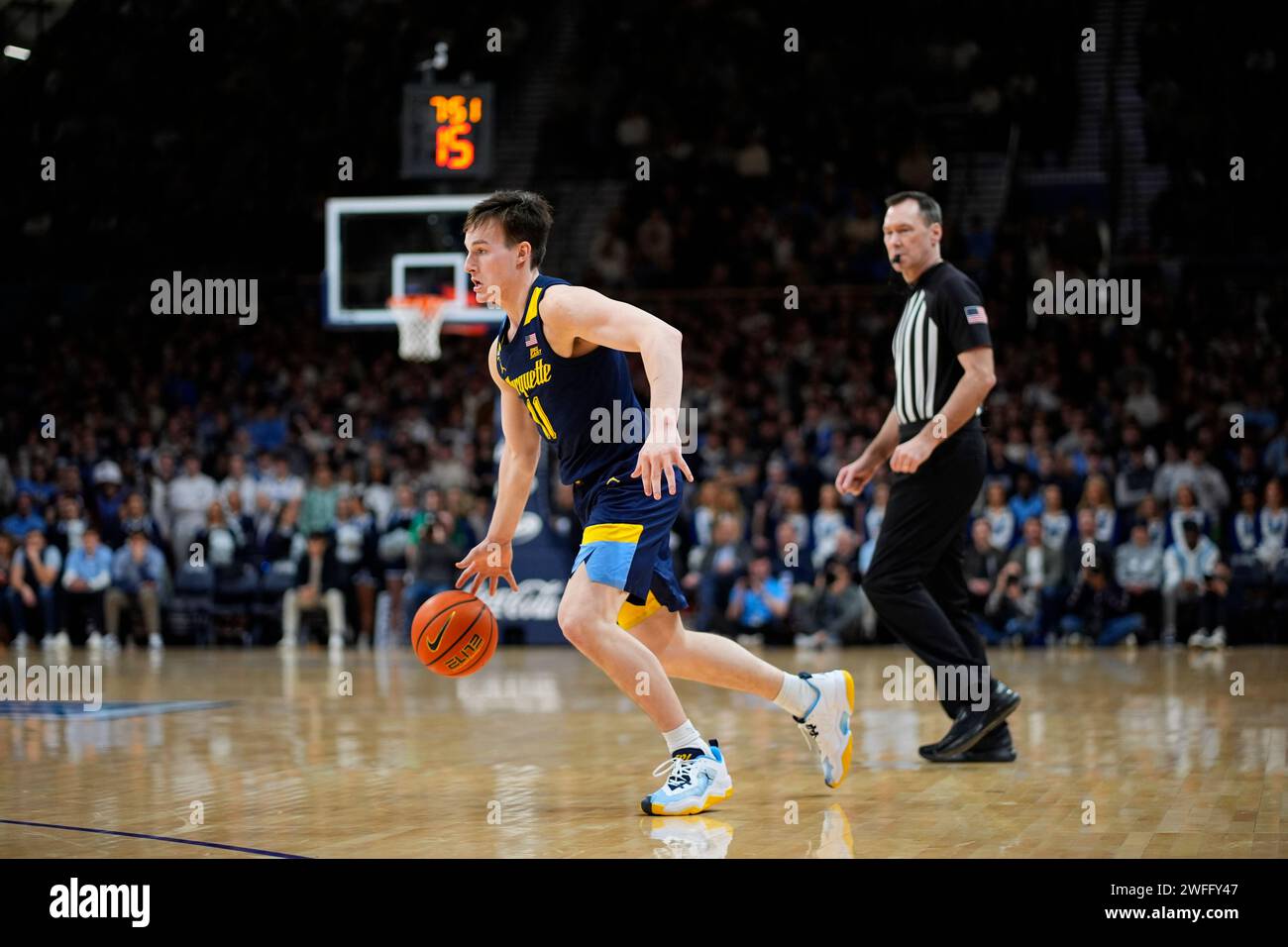 Marquette's Tyler Kolek plays during an NCAA college basketball game ...