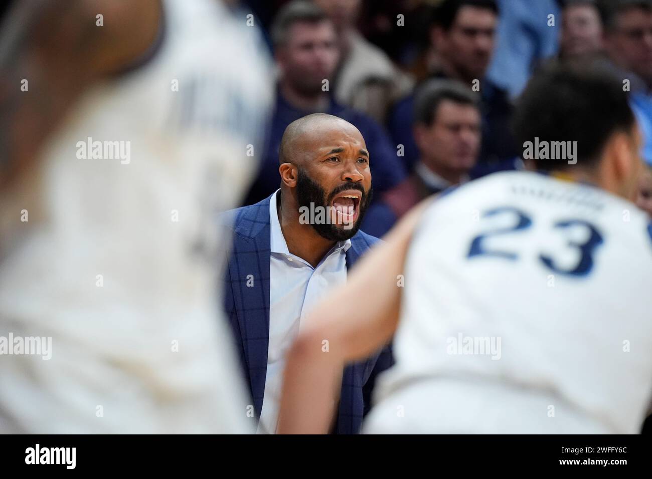 Villanova head coach Kyle Neptune reacts during an NCAA college ...