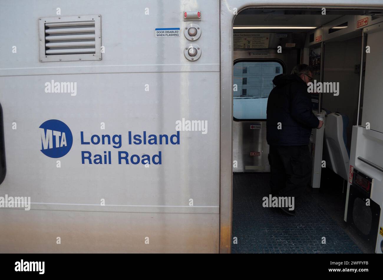 New York, United States. 30th Jan, 2024. The Long Island Rail Road logo ...
