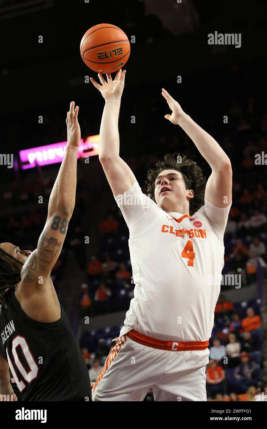 CLEMSON, SC - JANUARY 30: Louisville Cardinals forward Kaleb Glenn (10 ...
