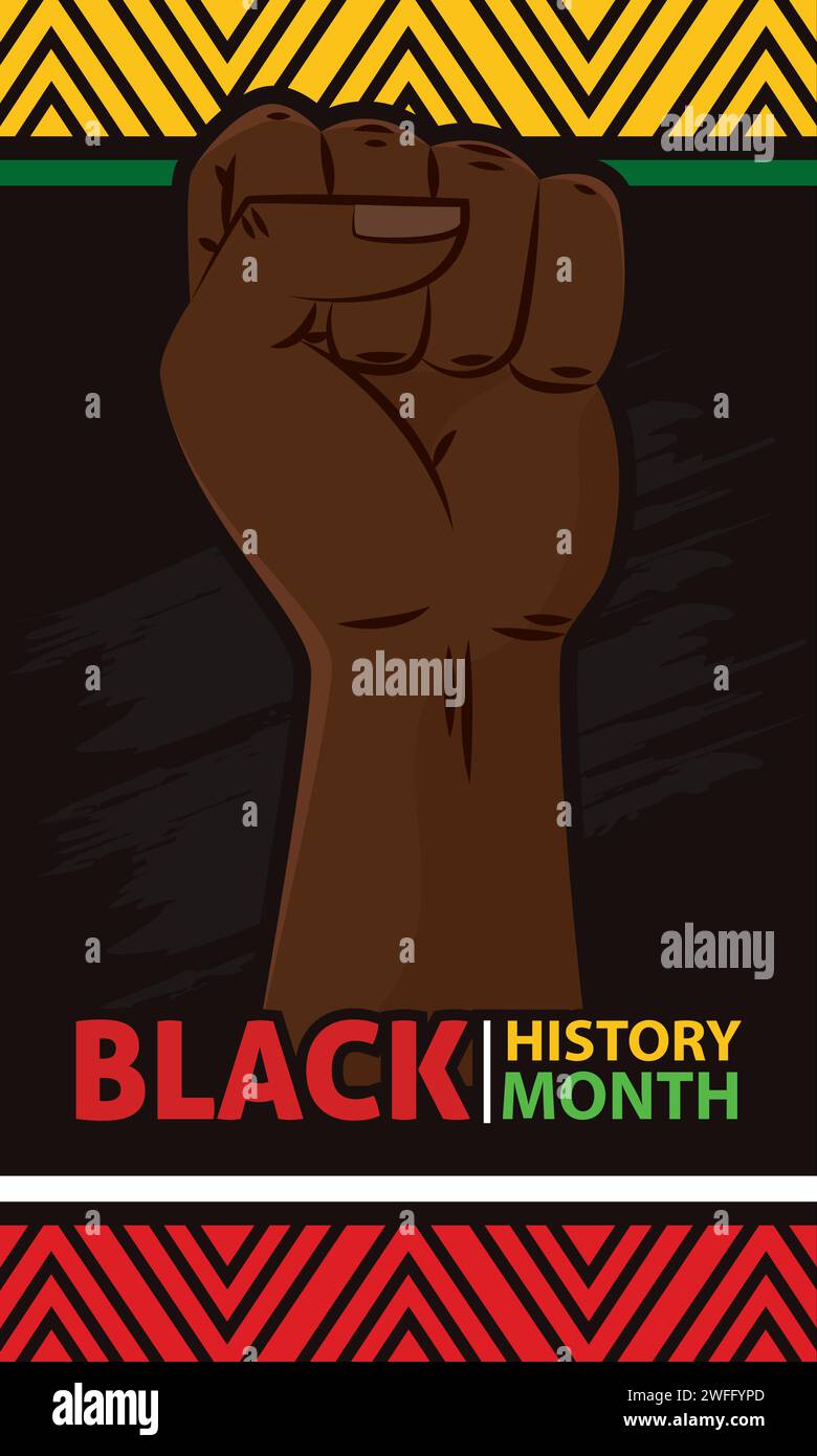Black history month poster Protest hand gesture Vector Stock Vector ...