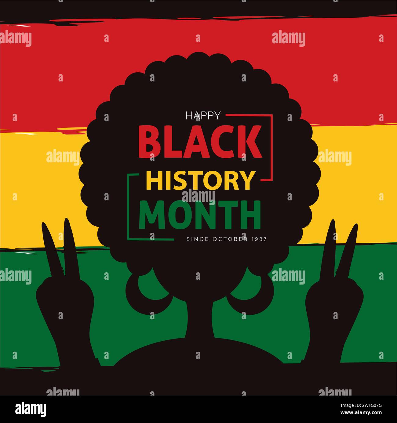 Black history month poster Afro american girl character Vector Stock ...