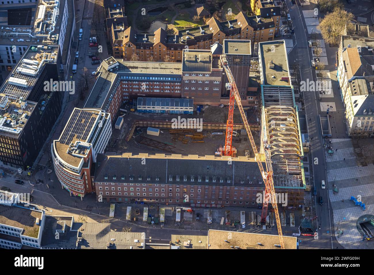 Luftbild, Baustelle Haus des Wissens HdW, Gleisdreieck, Bochum ...