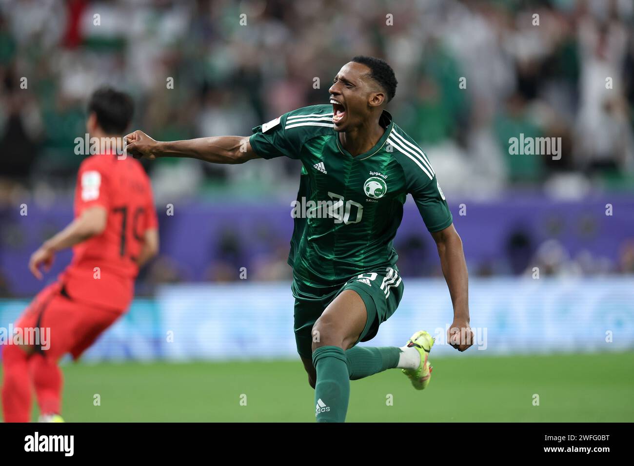 Doha, Qatar. 30th Jan, 2024. Abdullah Radif of Saudi Arabia celebrates ...