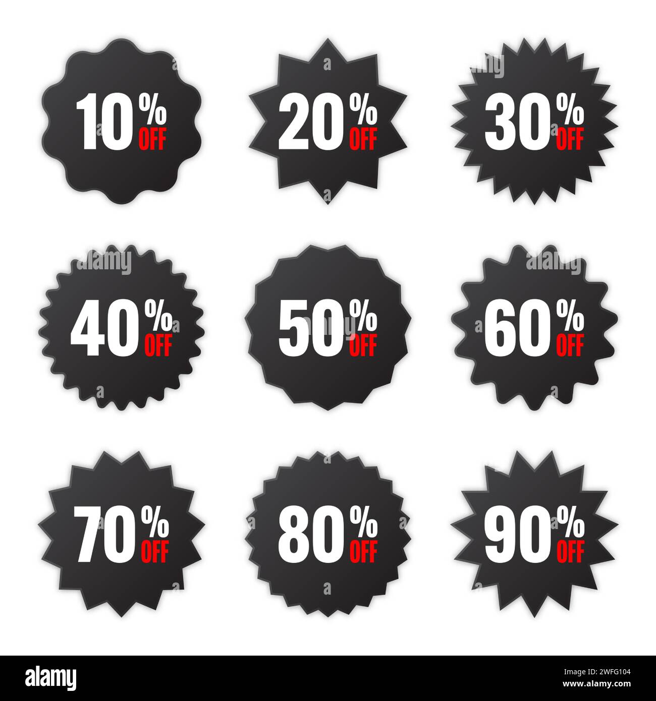 Price tags collection, special offer or shopping discount label with ...