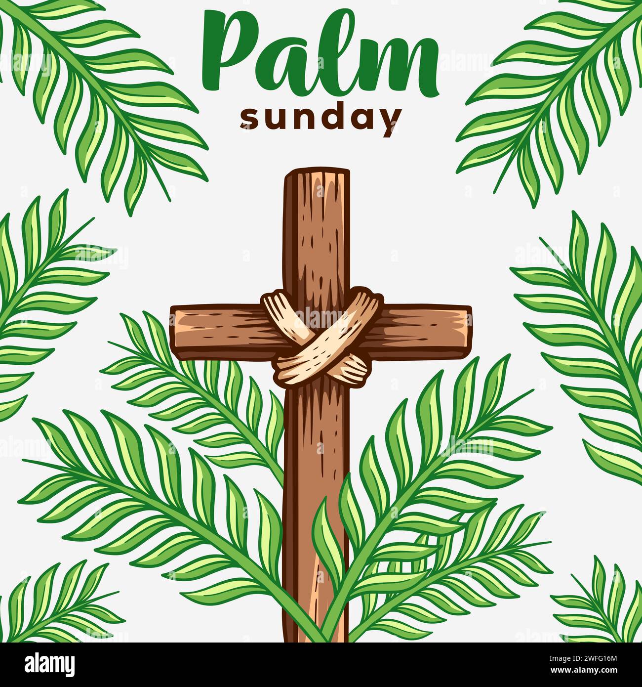 palm sunday illustration in hand drawn style vector design Stock Vector ...
