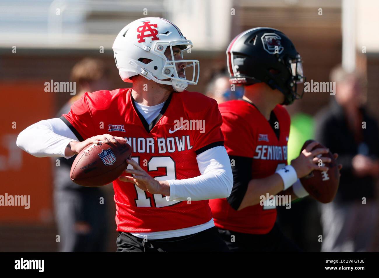 American quarterback Carter Bradley of South Alabama (12) runs through ...