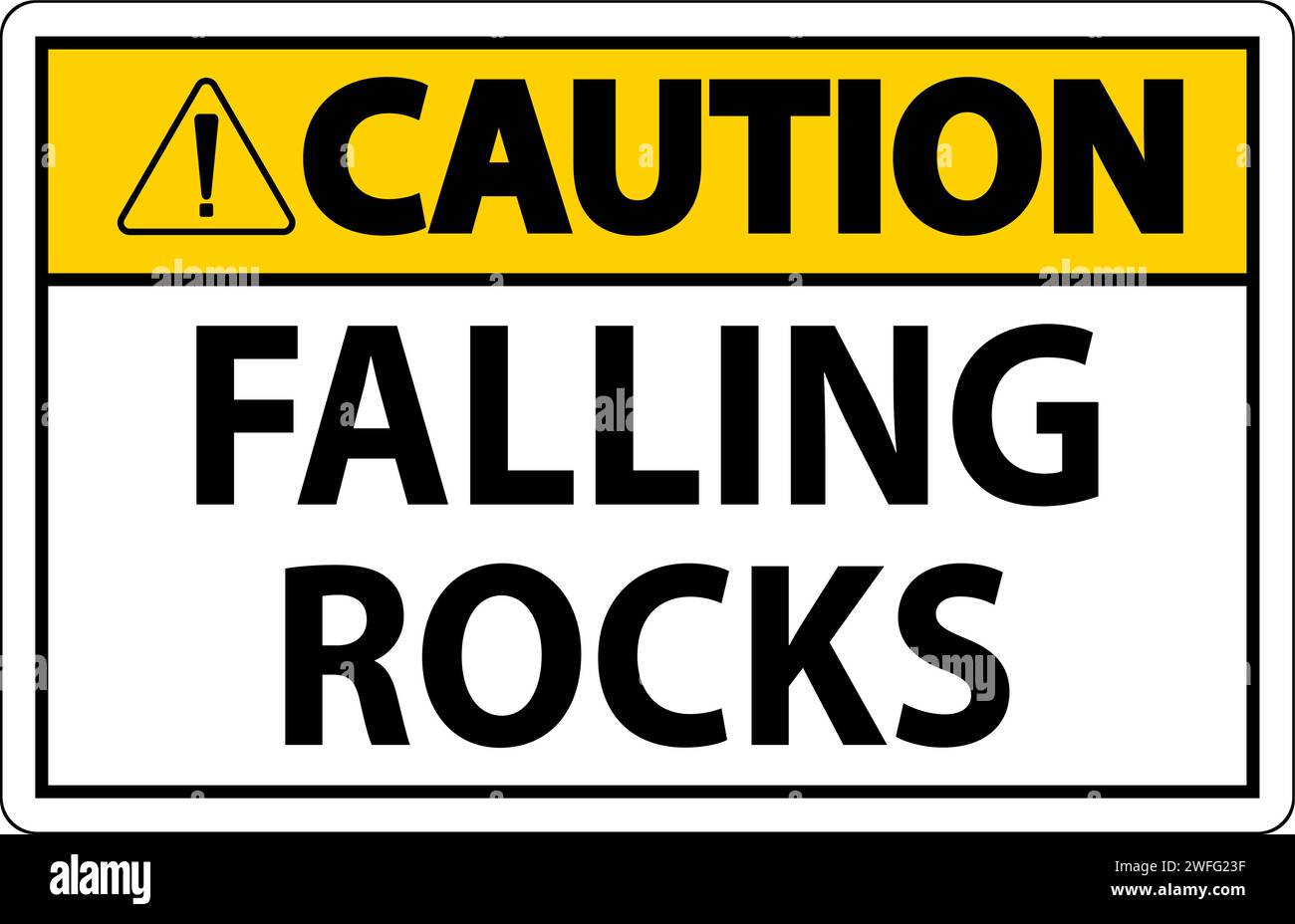 Caution Sign, Falling Rocks Stock Vector Image & Art - Alamy