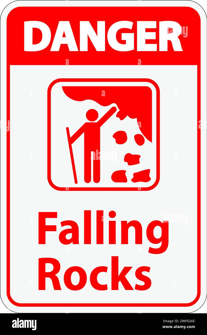 Falling rocks danger sign Stock Vector Images - Alamy