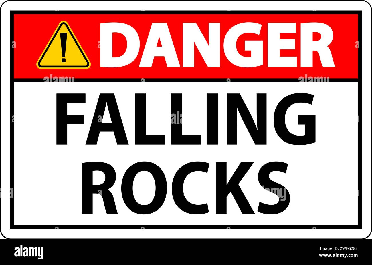 Danger Sign, Falling Rocks Stock Vector Image & Art - Alamy