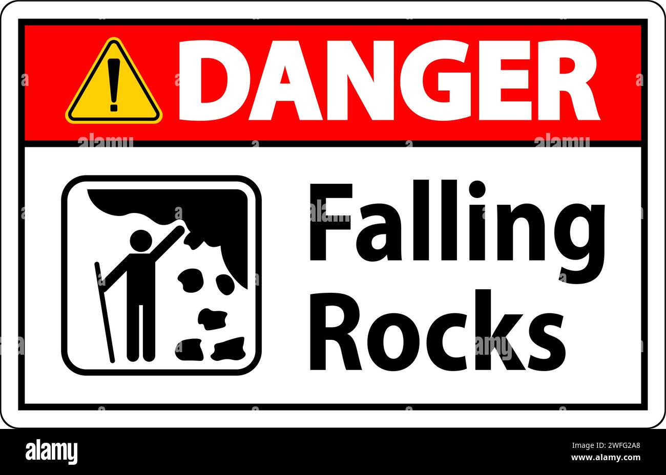 Danger Sign, Park Sign and Guide Sign, Falling Rocks Stock Vector Image ...