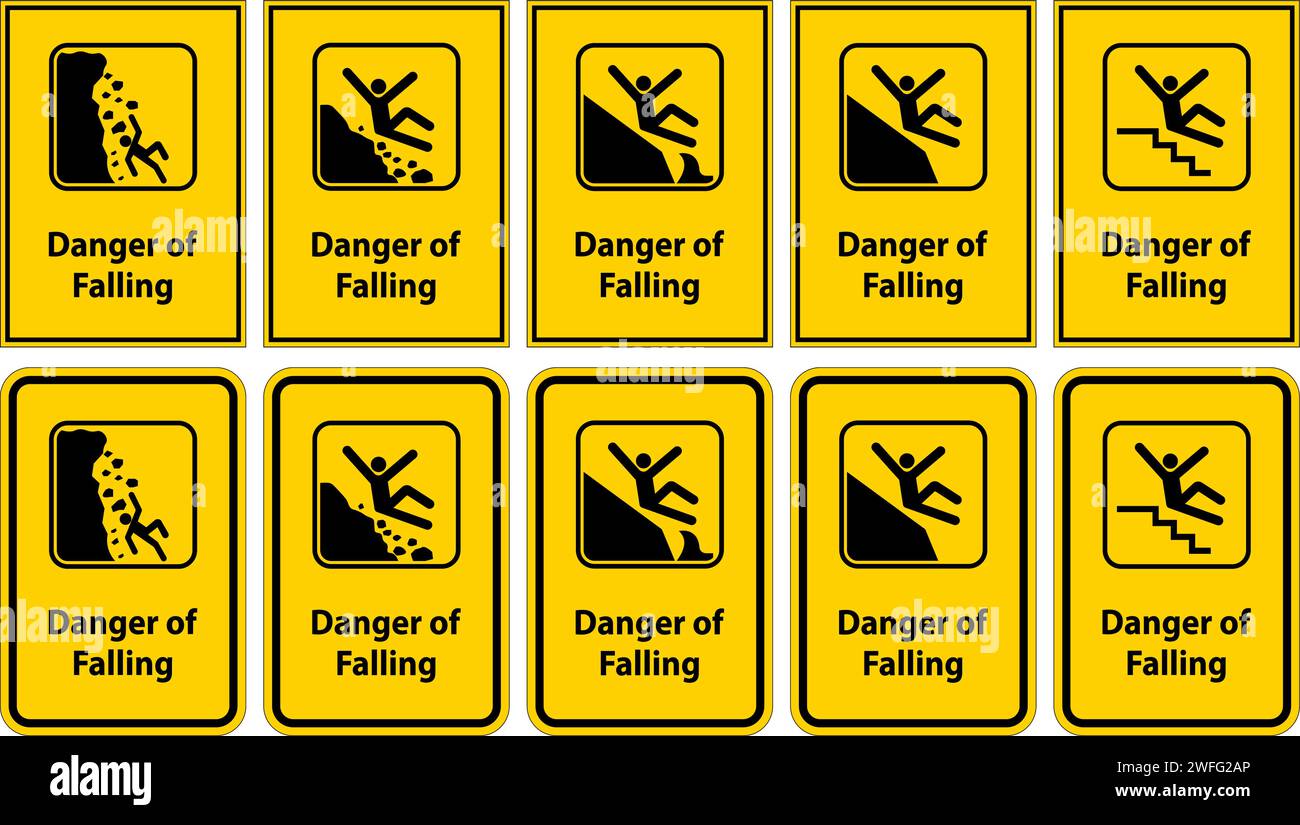 Danger Sign, Park Sign and Guide Sign, Danger Of Falling Stock Vector ...