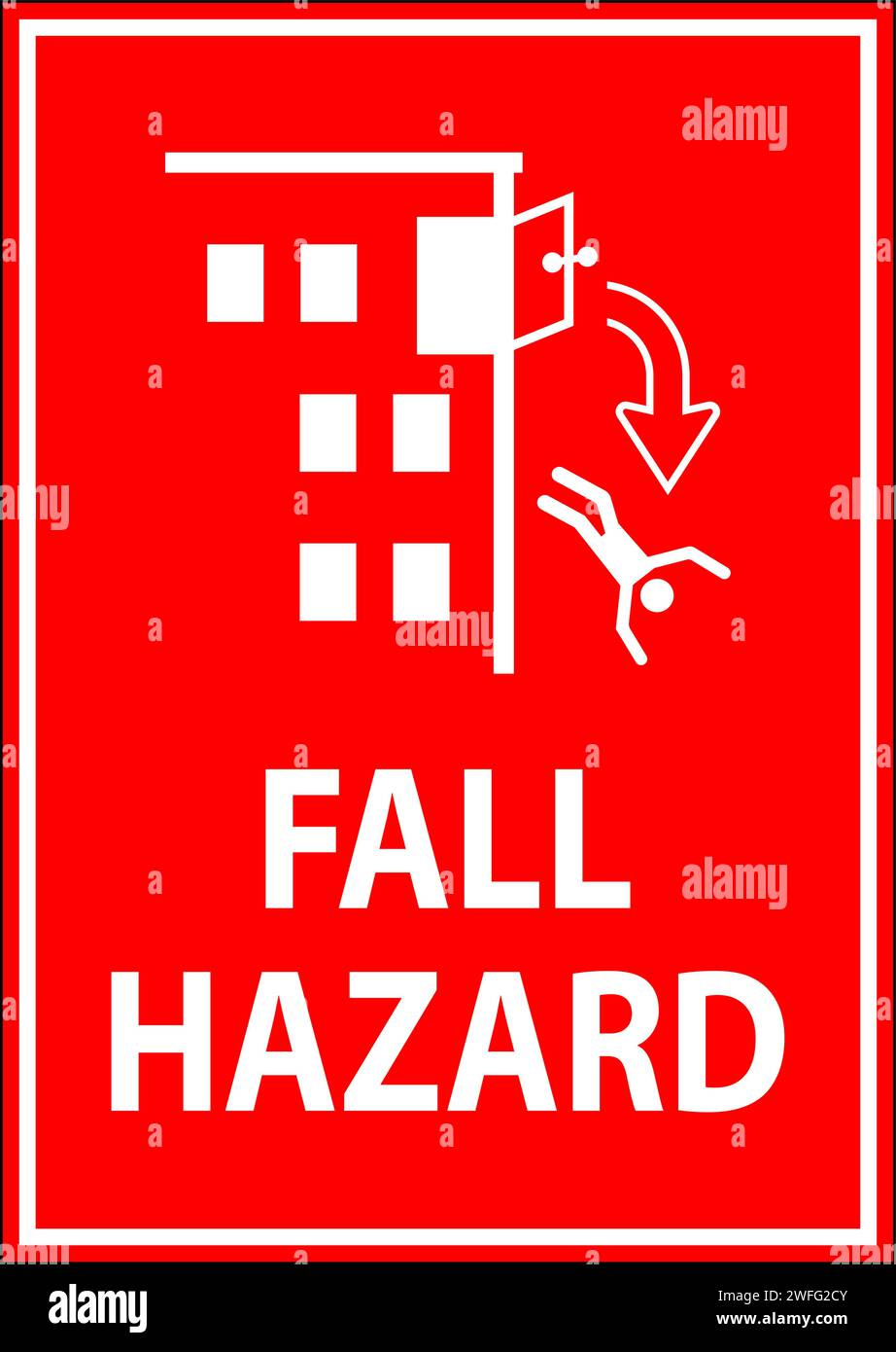 Caution Sign, Fall Hazard Stock Vector Image & Art - Alamy
