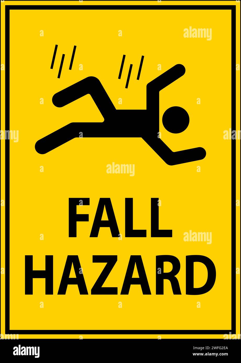 Caution Sign, Fall Hazard Stock Vector Image & Art - Alamy