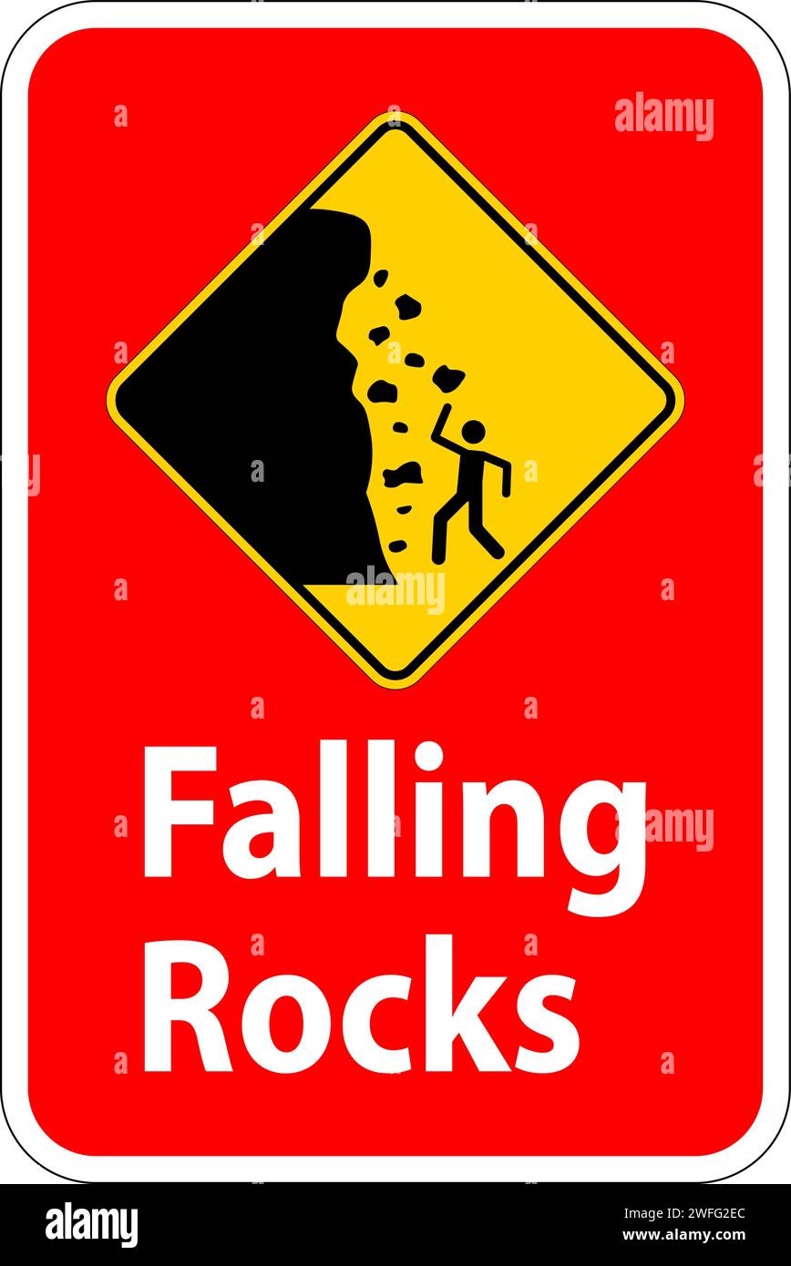 Road Warning Sign, Falling Rocks , Falling Ice Stock Vector Image & Art ...