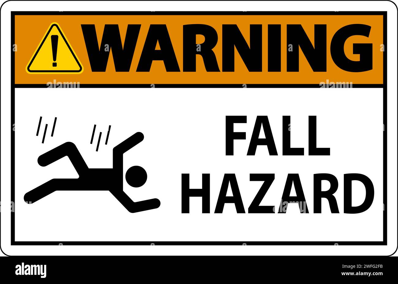 Warning Sign, Fall Hazard Stock Vector Image & Art - Alamy