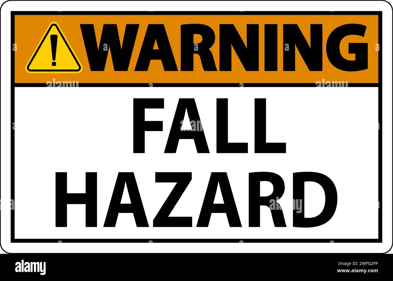 Warning Sign, Fall Hazard Stock Vector Image & Art - Alamy