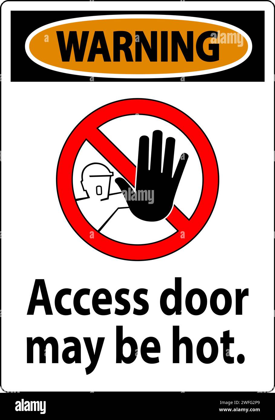 Warning Sign, Caution, Access Door May Be Hot Stock Vector Image & Art ...