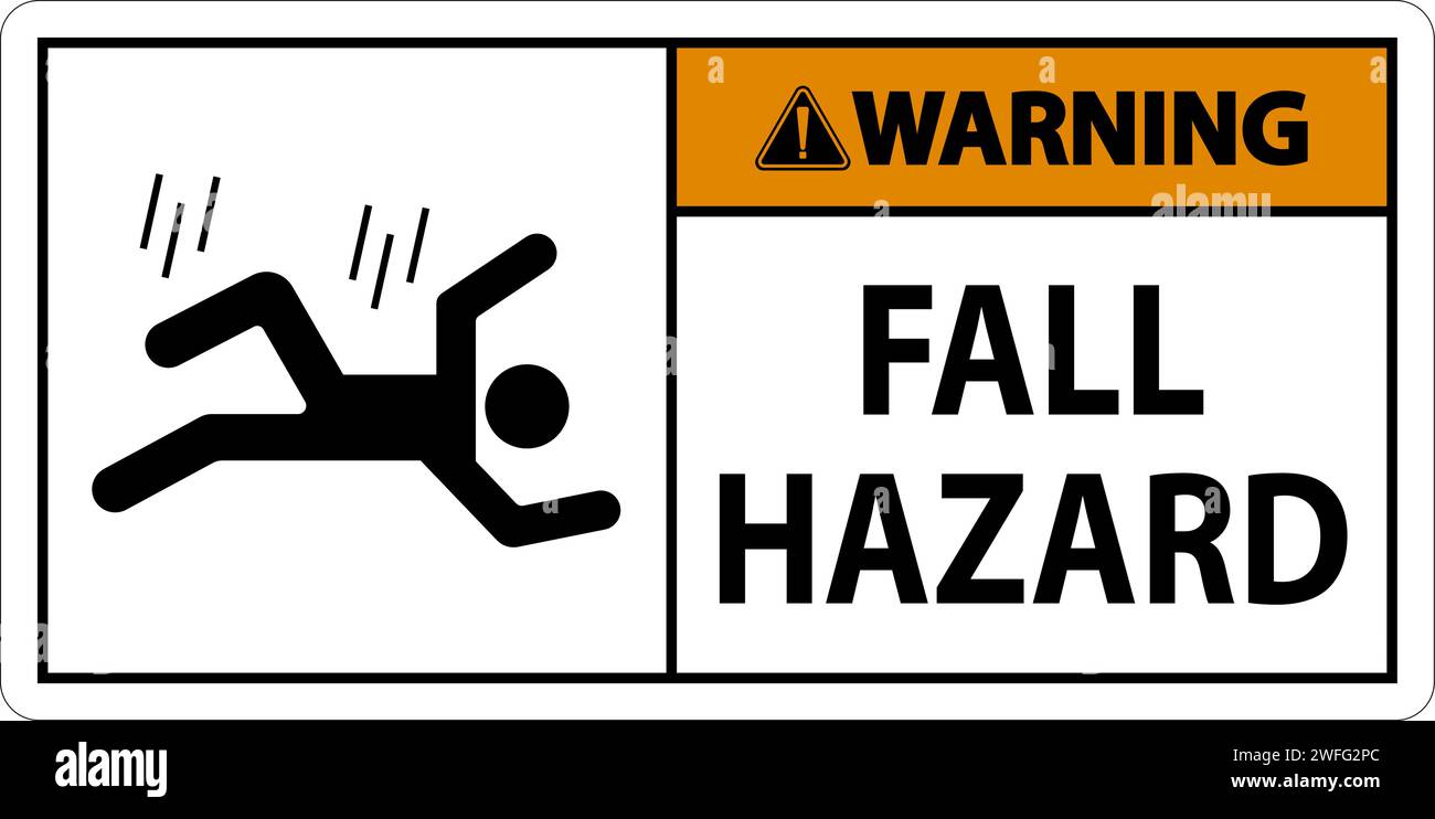 Warning Sign, Fall Hazard Stock Vector Image & Art - Alamy