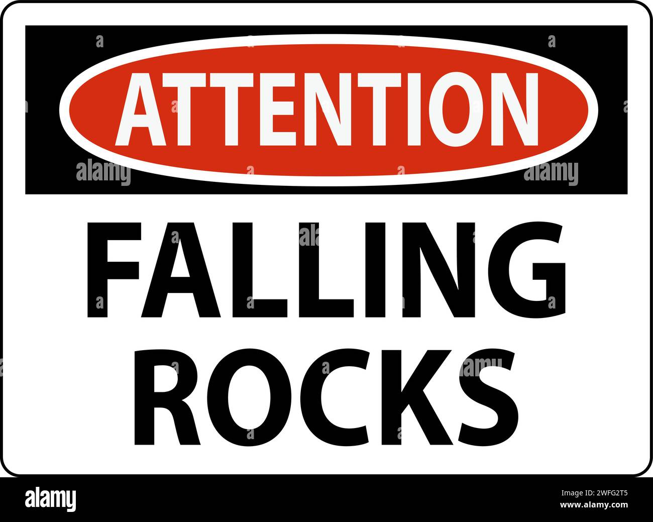 Attention Sign, Falling Rocks Stock Vector Image & Art - Alamy