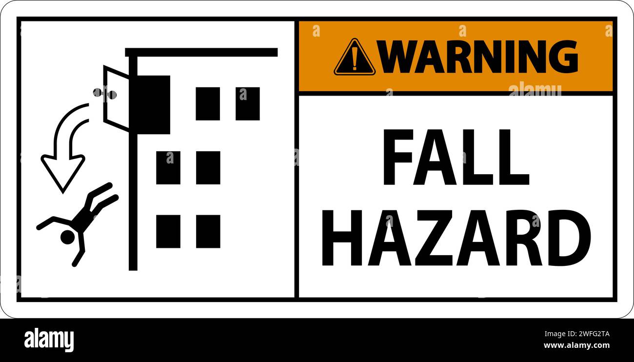 Warning Sign, Fall Hazard Stock Vector Image & Art - Alamy