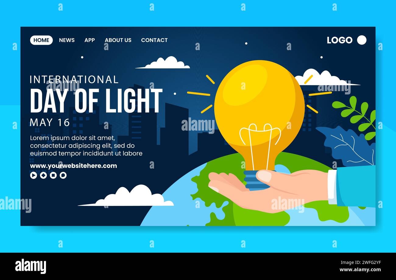 Day of Light Social Media Landing Page Cartoon Hand Drawn Templates ...