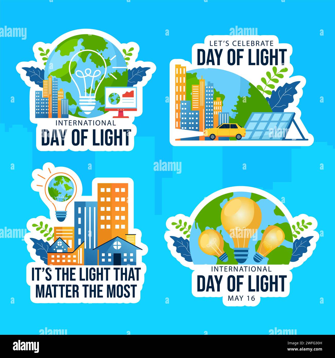 Day of Light Label Flat Cartoon Hand Drawn Templates Background ...