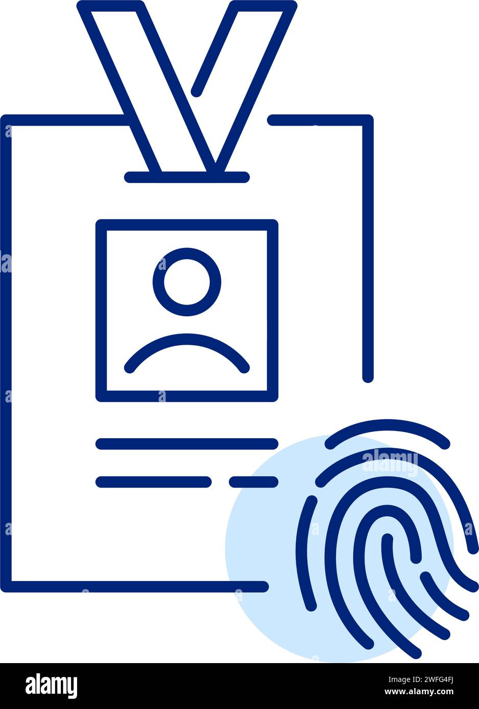 Access id card with biometric data. Fingerprint and id badge. Pixel ...