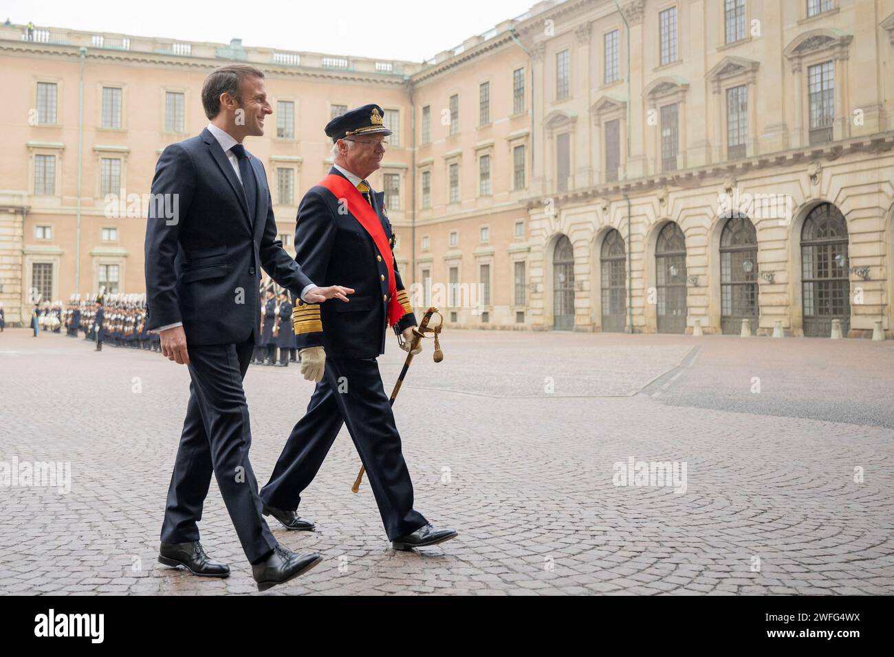 Stockholm, Sweden. 30th Jan, 2024. French President Emmanuel Macron ...